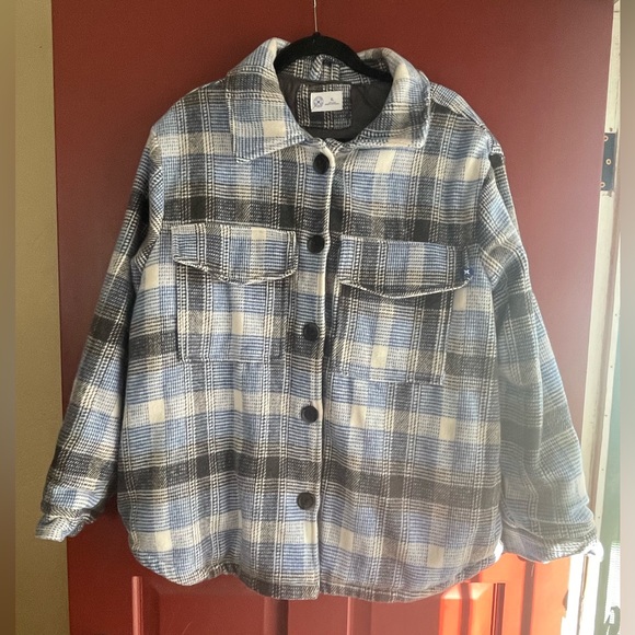 Hurley | Jackets & Coats | Brand New Hurley Blue Plaid Lined Shaket ...